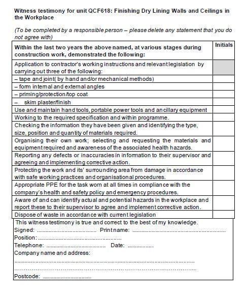 Dry Lining Finishing NVQ Level 2 - Fast Track Remote Assessment